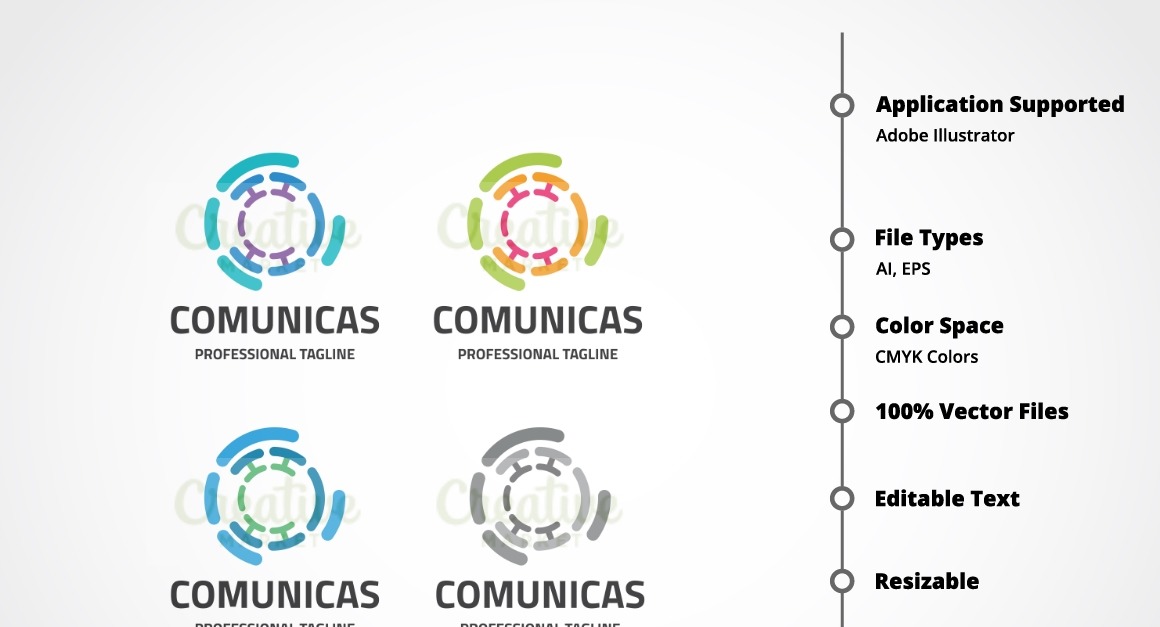 Letter C - Communication Network Logo Template