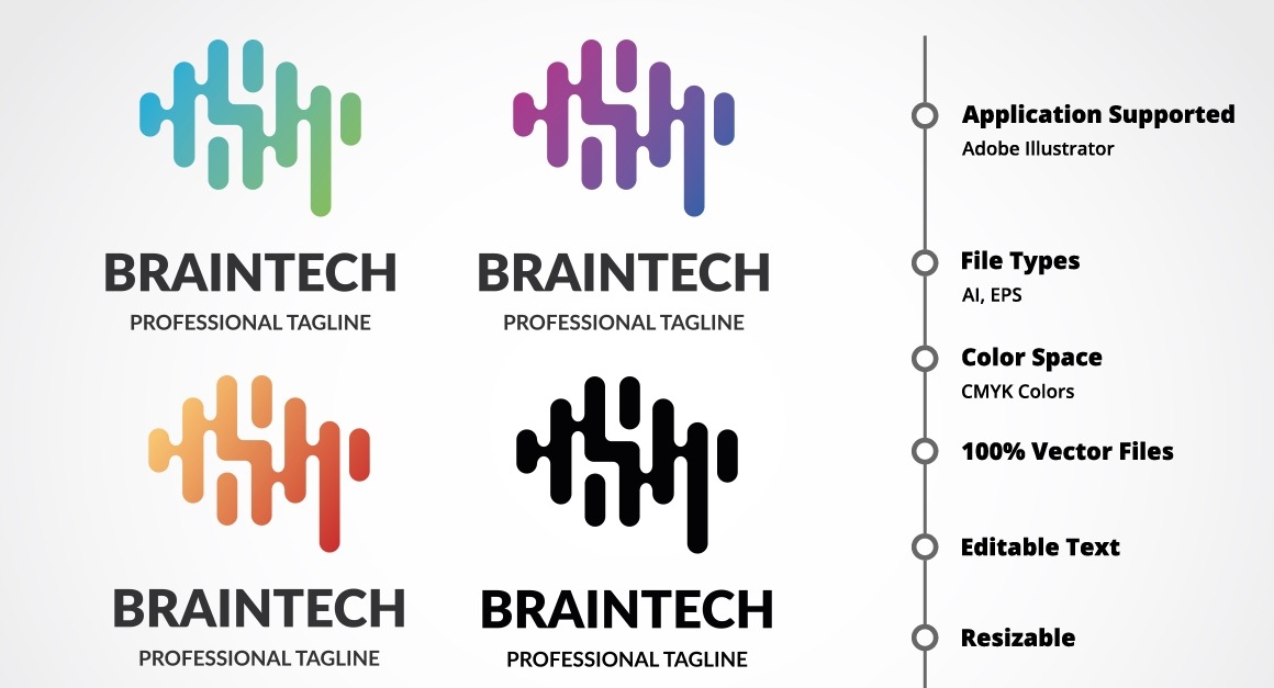 Modèle de logo BrainTech #158042 - TemplateMonster