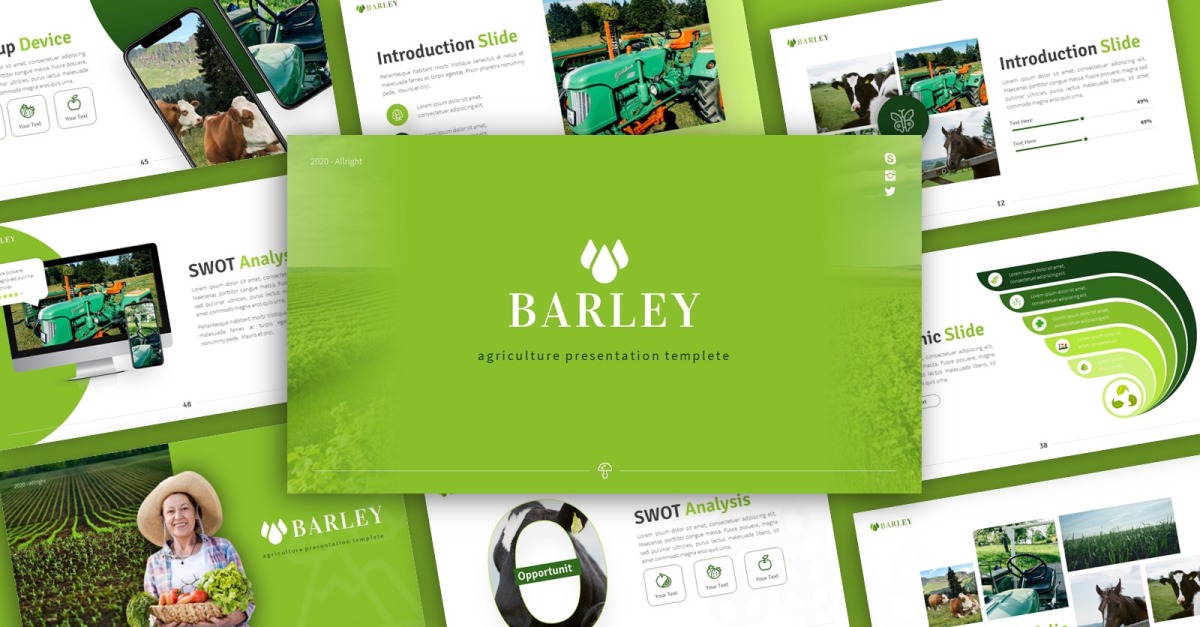 Barley Agriculture Presentation PowerPoint template
