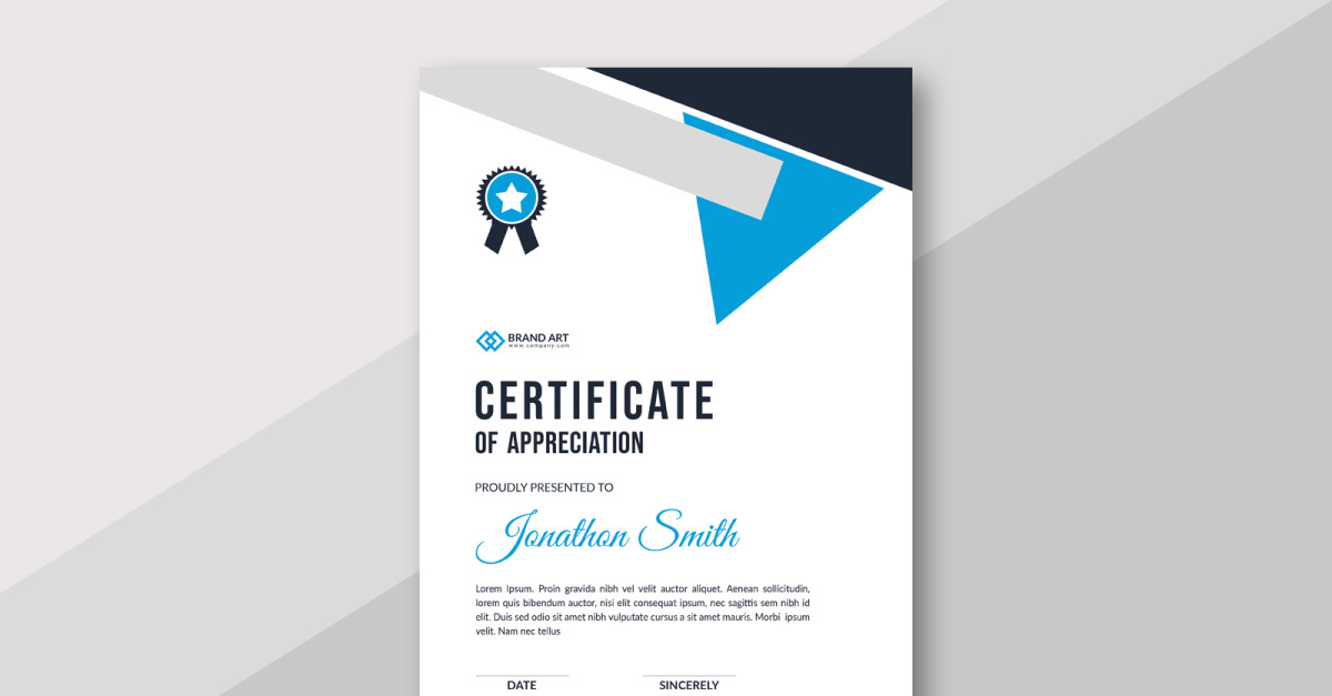 Modern Award Theme Certificate Template - TemplateMonster