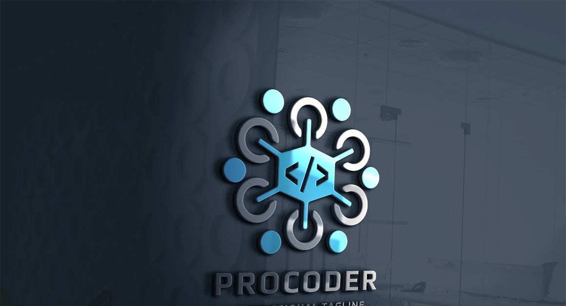 Professional Coder Logo Template #159804 - TemplateMonster