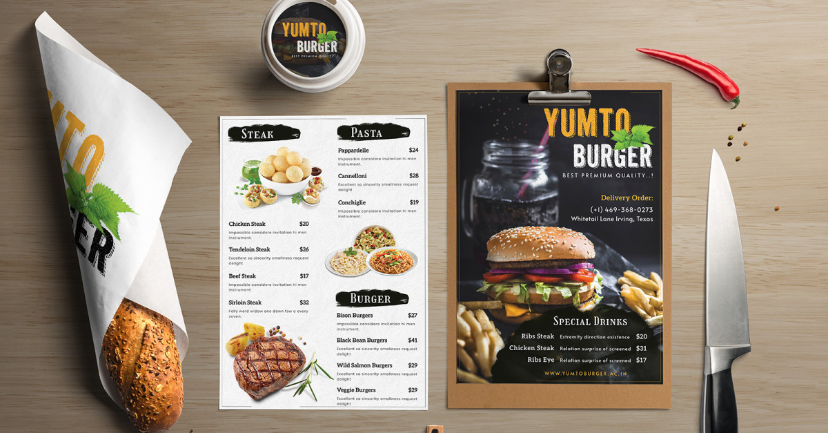 Restaurant Food Menu - Corporate Identity Template