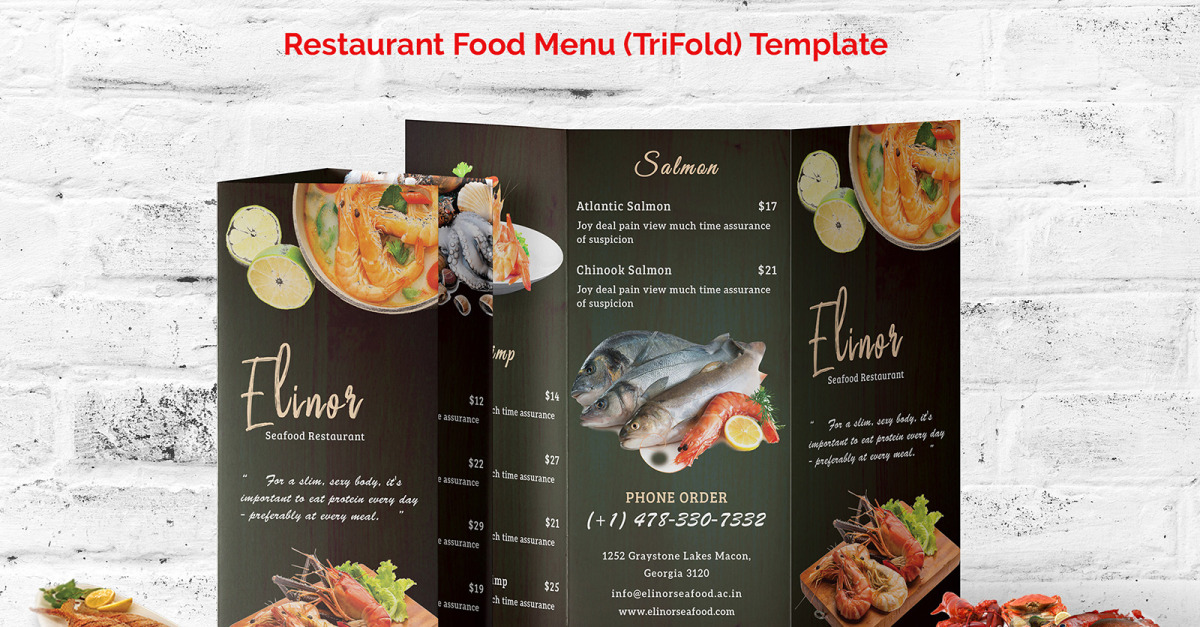 Restaurant Food Menu Trifold - Corporate Identity Template