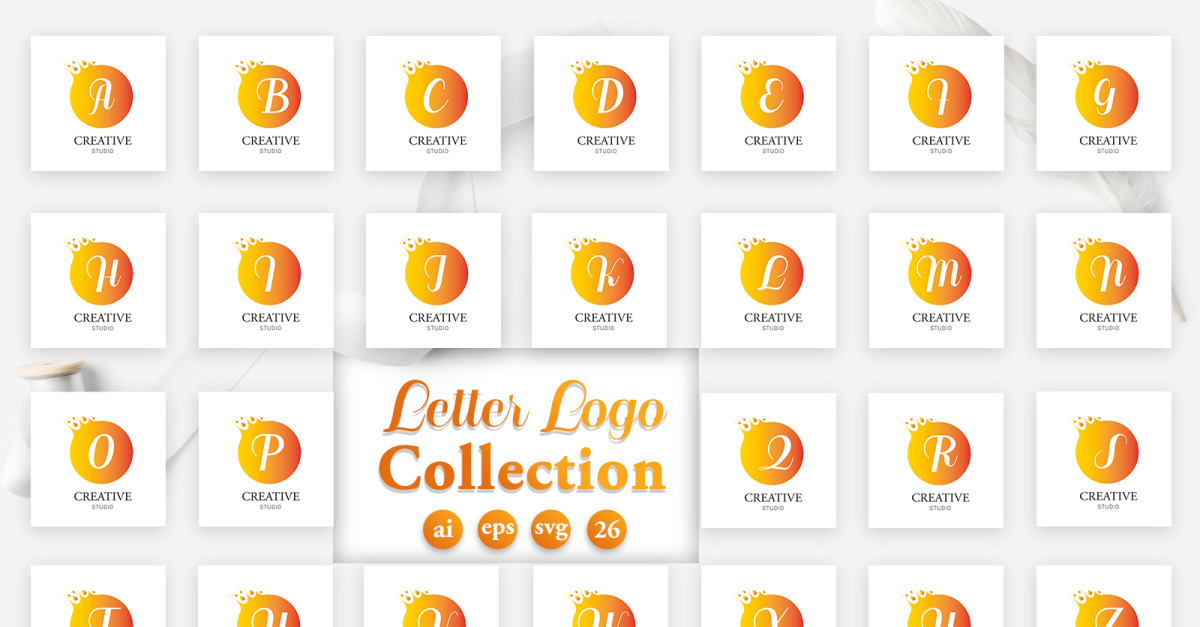 Gradient Letter Design Collection Logo Template
