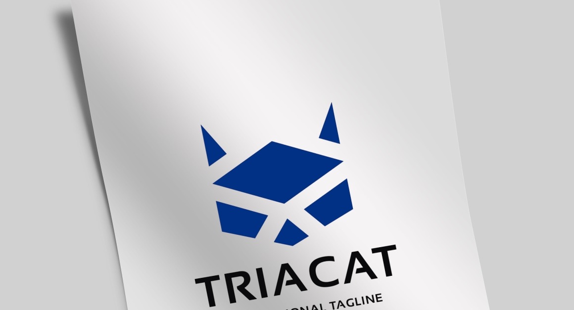 Modèle de logo de chat triangle #160817 - TemplateMonster