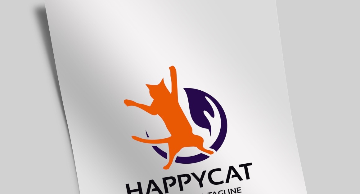 Happy Cat Pet Shop Logo Template #162696 - TemplateMonster