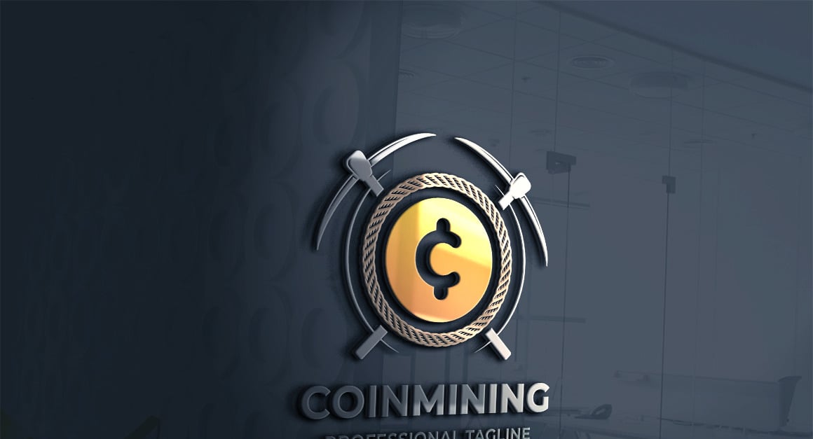 Coin Mining Logo Template #162776 - TemplateMonster