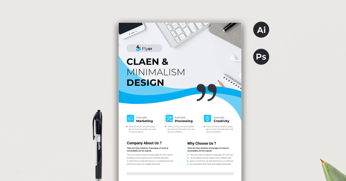 Clean & Minimal Flyer - Corporate Identity Template