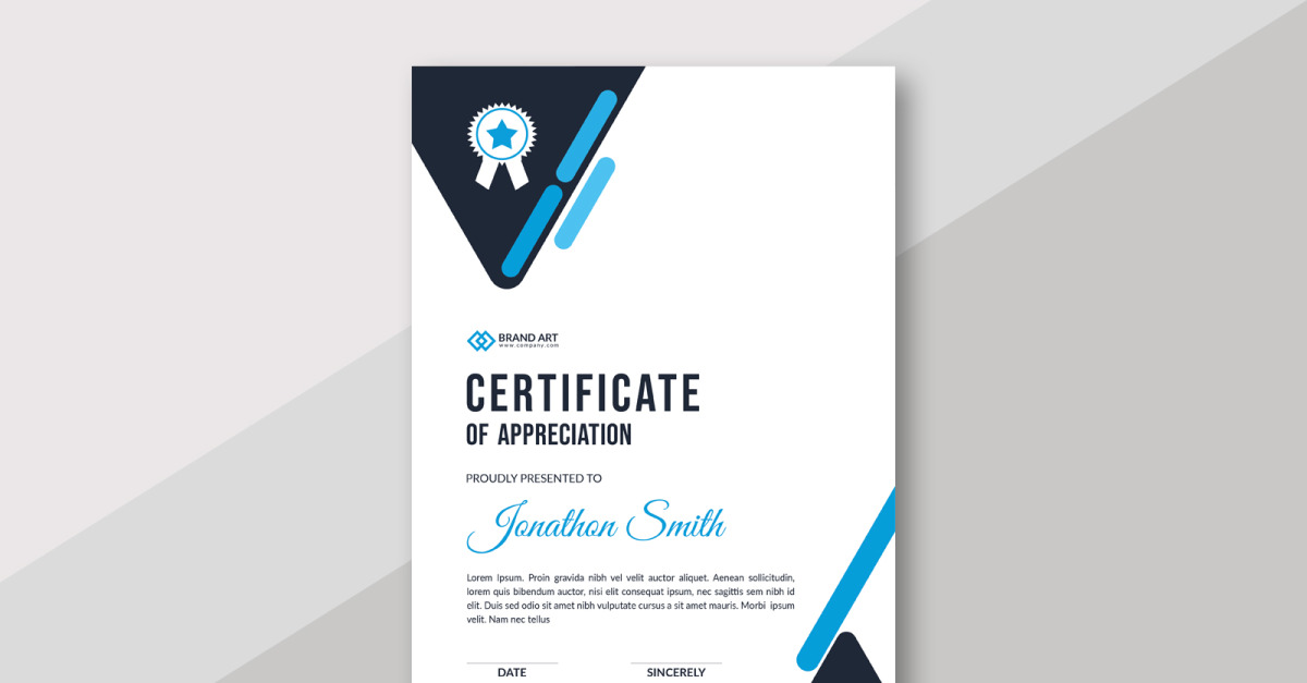 Beautiful Award Certificate Theme Design Certificate Template
