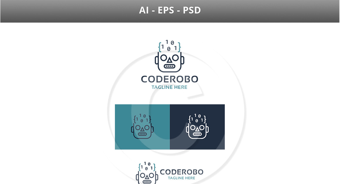Coder Robot Logo Template #164625 - TemplateMonster