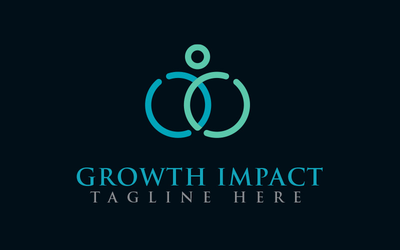 Growth Impact Logo Design Logo Template - TemplateMonster