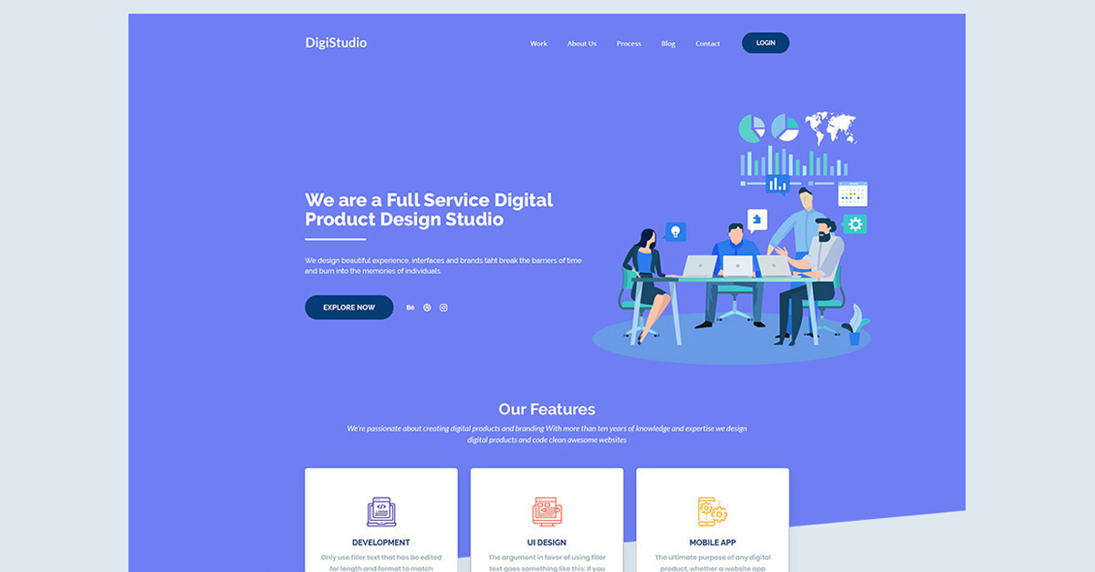 Hero Header for Digital Agency Websites - TemplateMonster