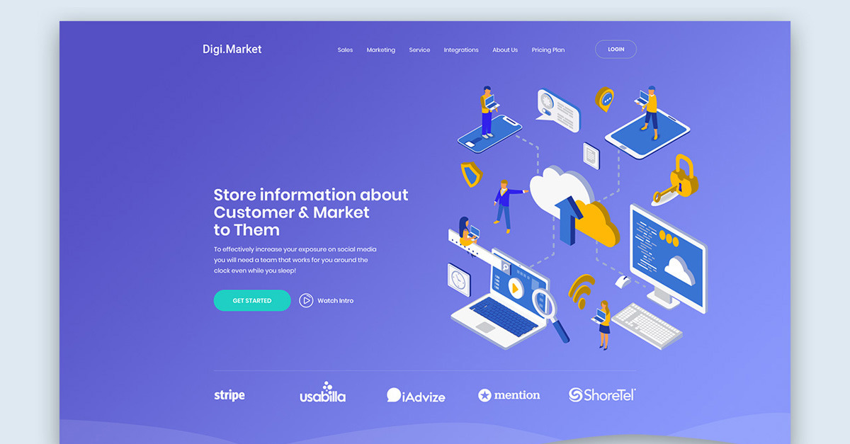 Hero Header for Digital Marketing Websites - TemplateMonster