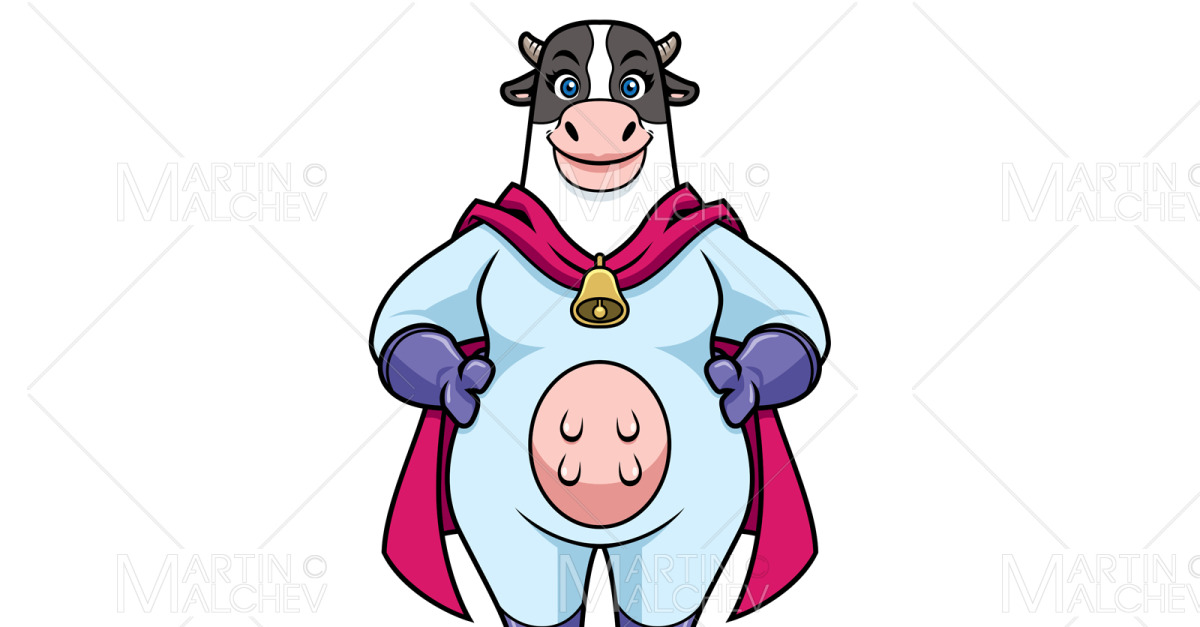 Cow Superhero Mascot #165695 - TemplateMonster