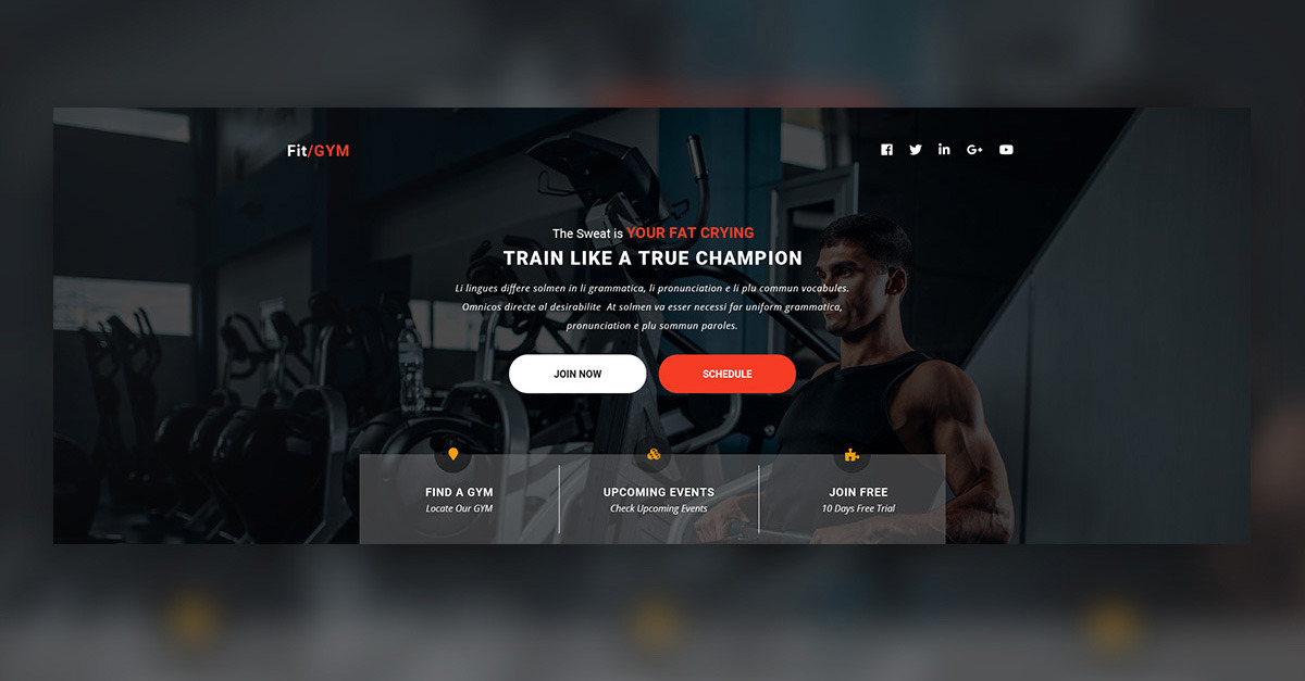 Hero Header for Fitness Websites #165601 - TemplateMonster