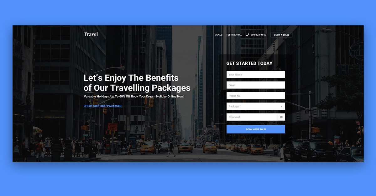 Hero Header for Travel Agency Websites - TemplateMonster