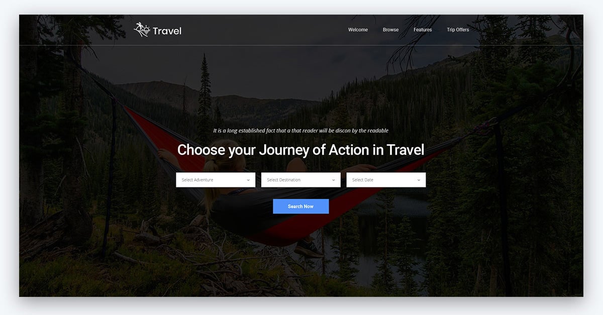 Hero Header for Travel Agency Websites - TemplateMonster