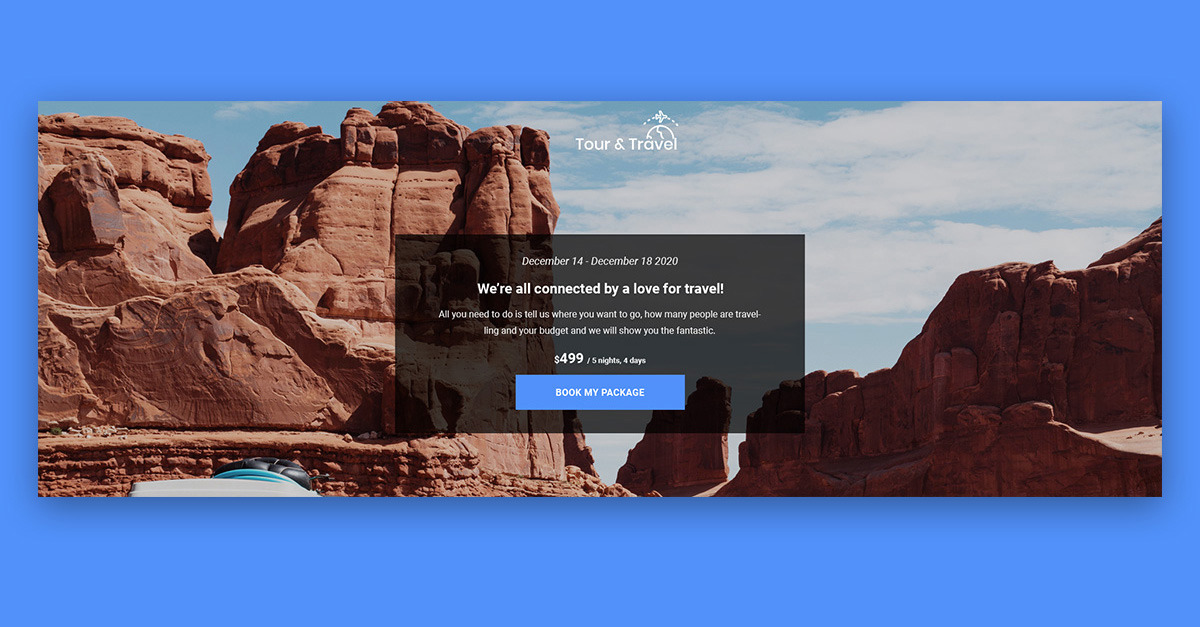Hero Header for Travel Agency Websites - TemplateMonster