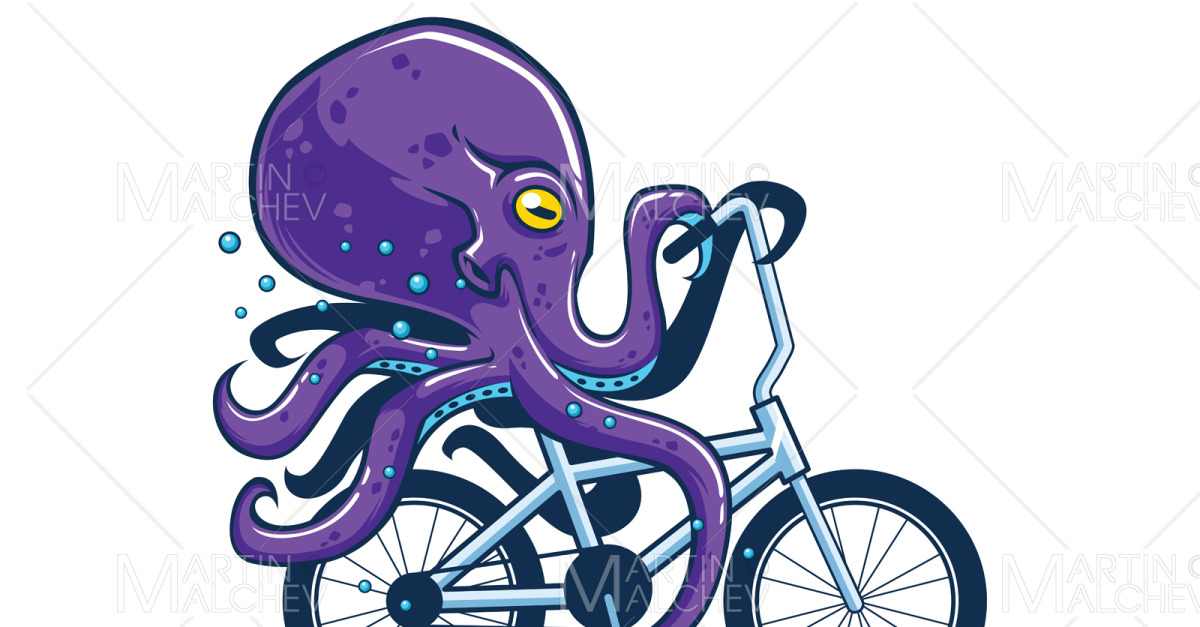 Octopus Riding Bicycle #165718 - TemplateMonster