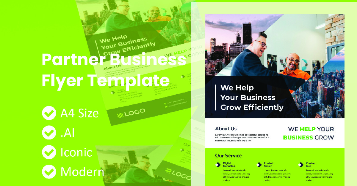 Partner Business Flyer Template #166026 - TemplateMonster