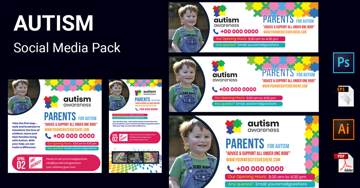 Autism Social Media Promotional Banner Design