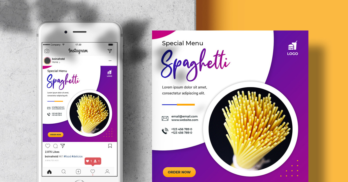 Special Menu Instagram Feed Banner Template for Social Media