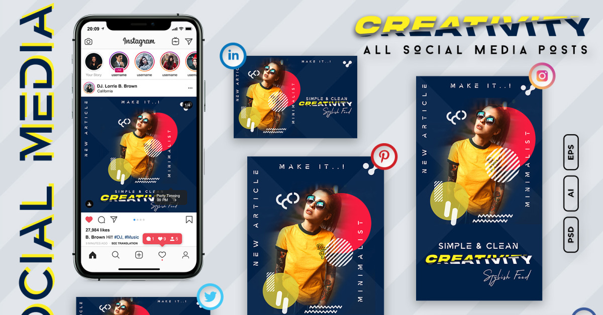 Creative Social Media Posts #166205 - TemplateMonster
