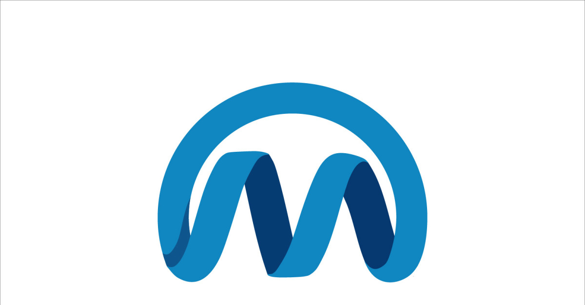 M Shape Ribbon Vector Logo #166390 - TemplateMonster