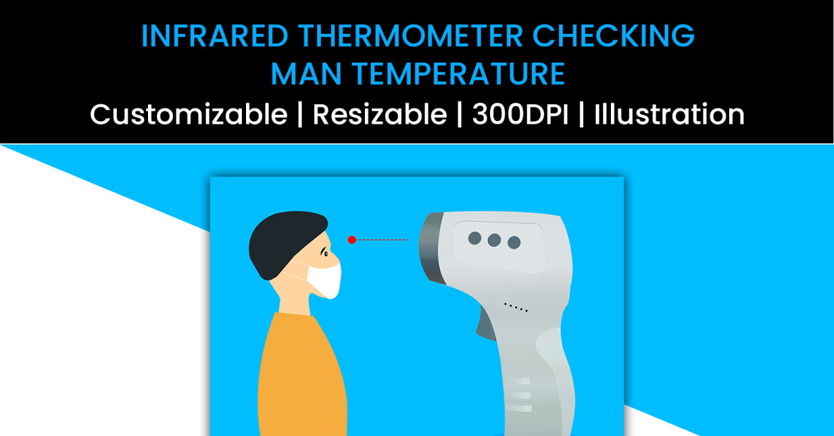 Thermomètre infrarouge vérifiant la température de l'homme