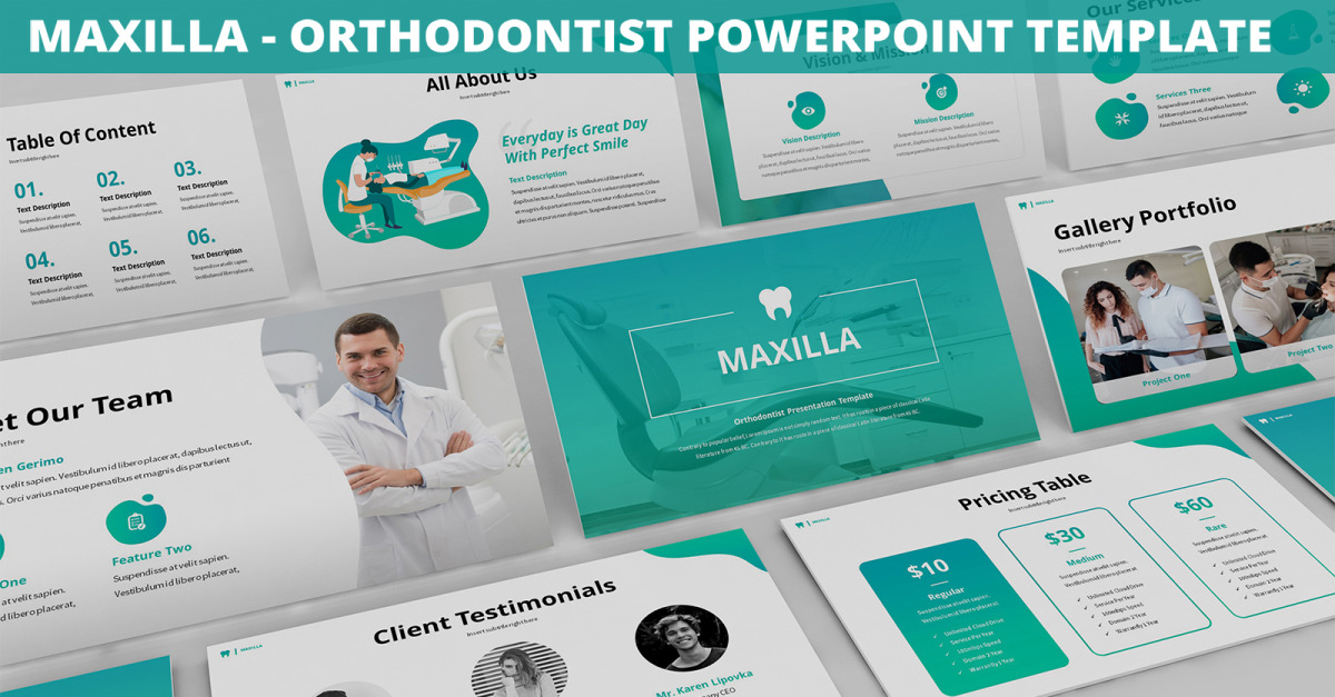 Maxilla - Orthodontist Powerpoint #166527 - TemplateMonster