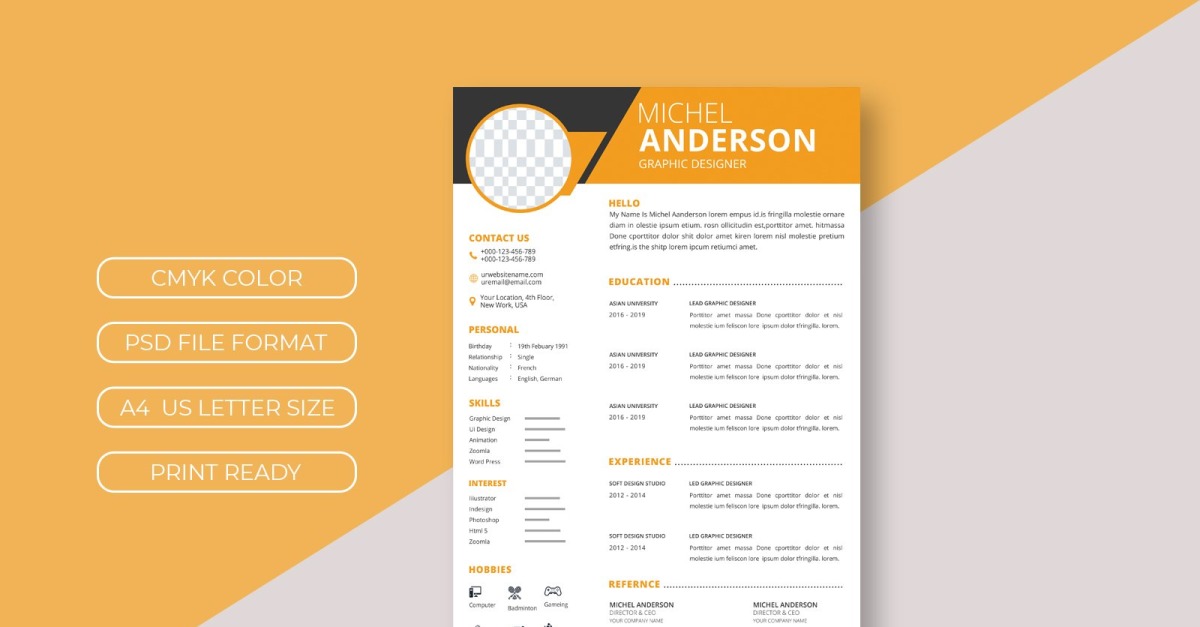 Anderson - Beautiful CV Resume Template - TemplateMonster