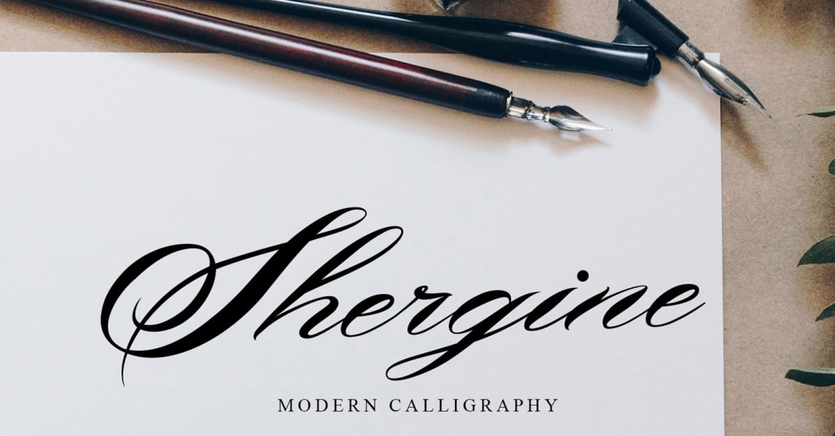 Shergine - Beautiful Calligraphy Font - TemplateMonster