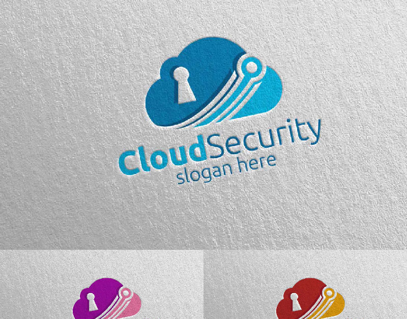 Modèle de logo Data Digital Cloud Security - TemplateMonster