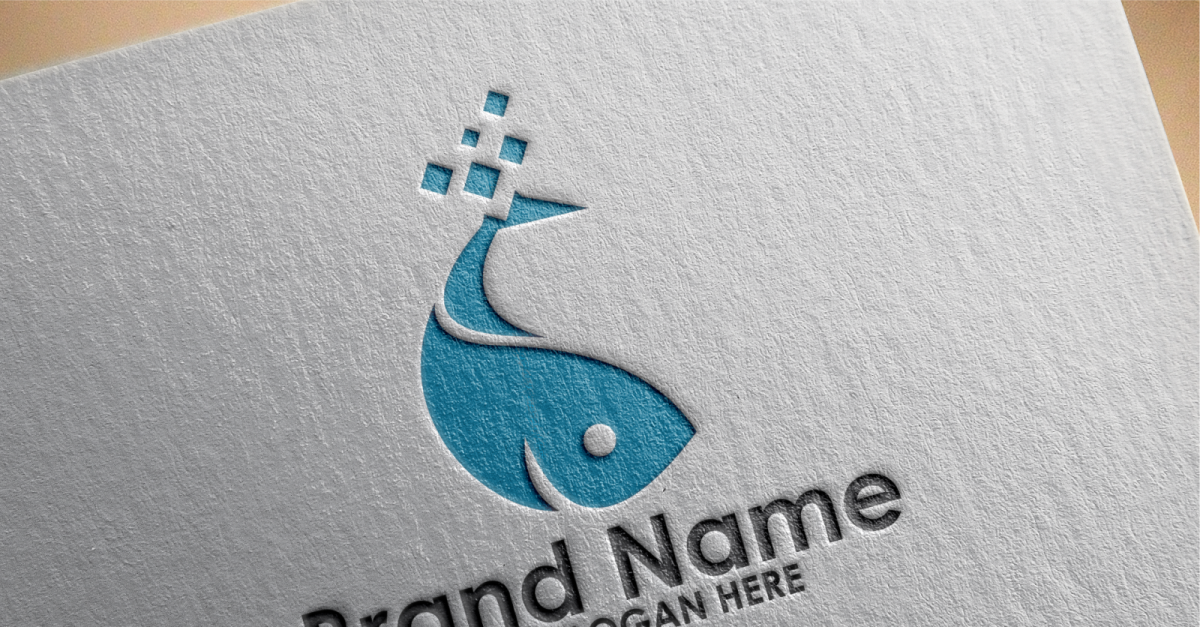 Paper fish Logo template #170208 - TemplateMonster