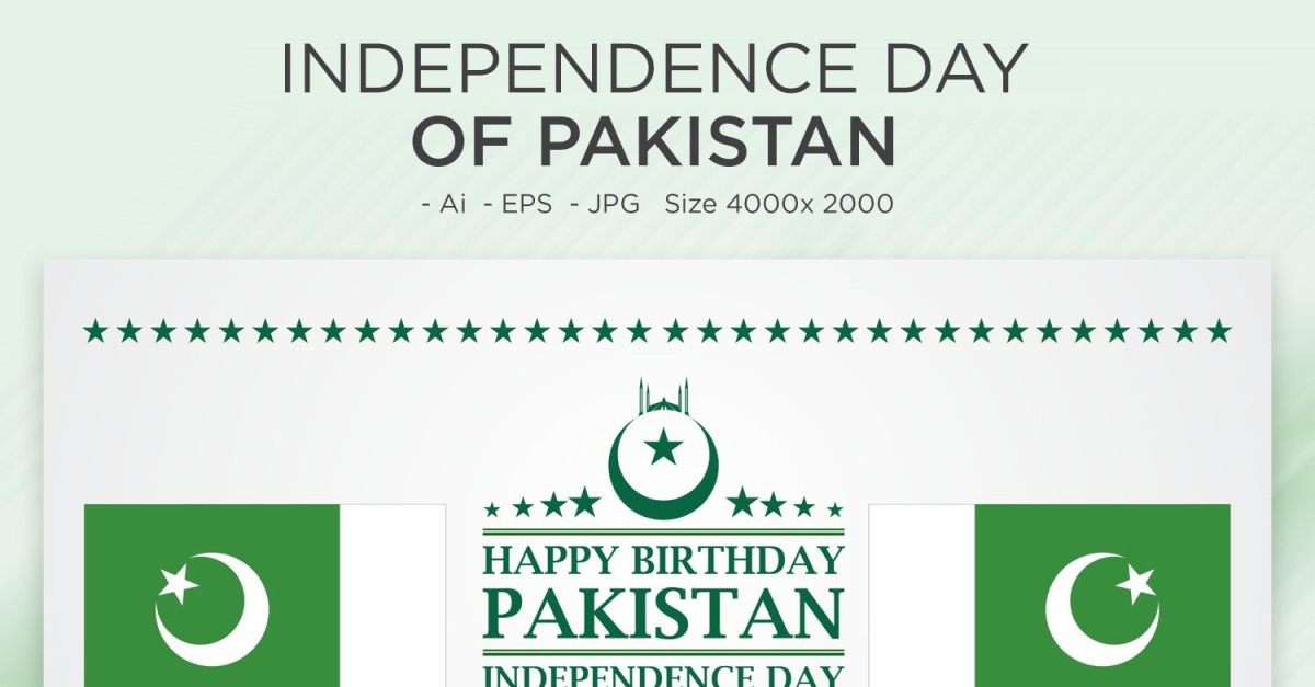 Independence Day of Pakistan Greeting Card - Illustration