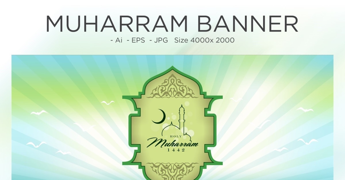 Islamic banner and Mosques Dome Design - Illustration