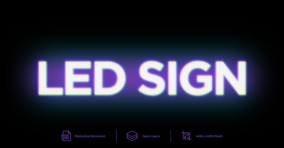 LED Sign Text Effect And Layer Style - Illustration