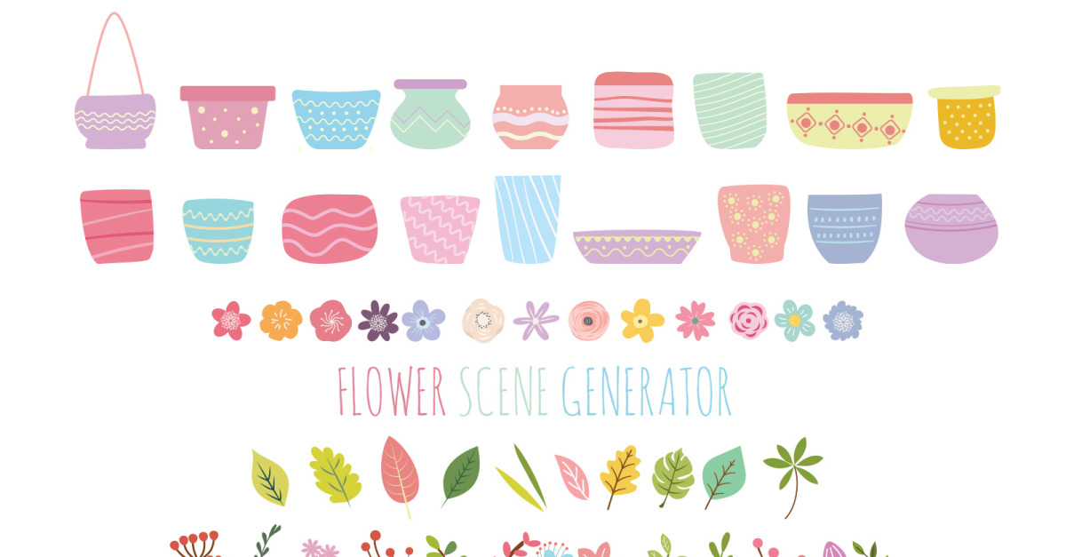 Flower Scene Generator - Vector Images - TemplateMonster