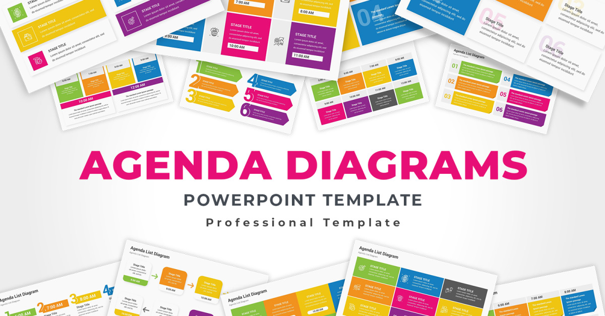Agenda-Diagramme PowerPoint-Vorlage #171446 - TemplateMonster