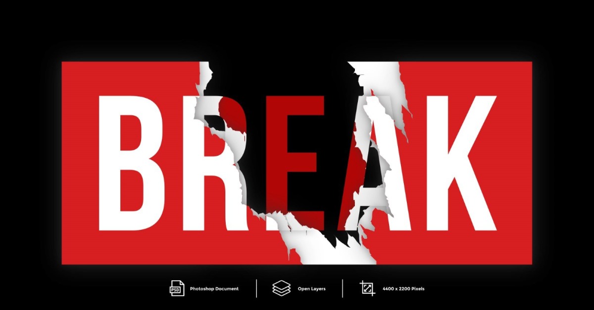 Break Text Effect And Layer Style - Illustration