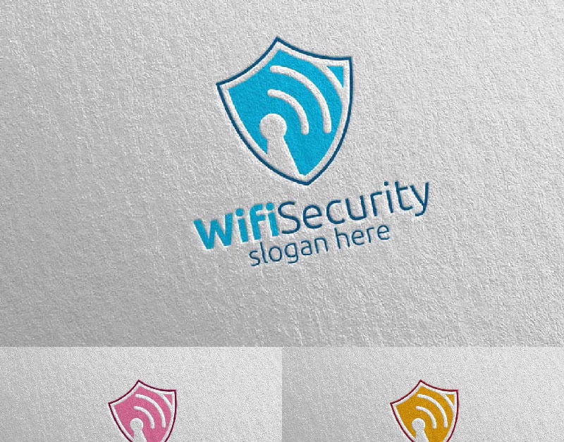 Shield Wifi Security Logo #171537 - TemplateMonster