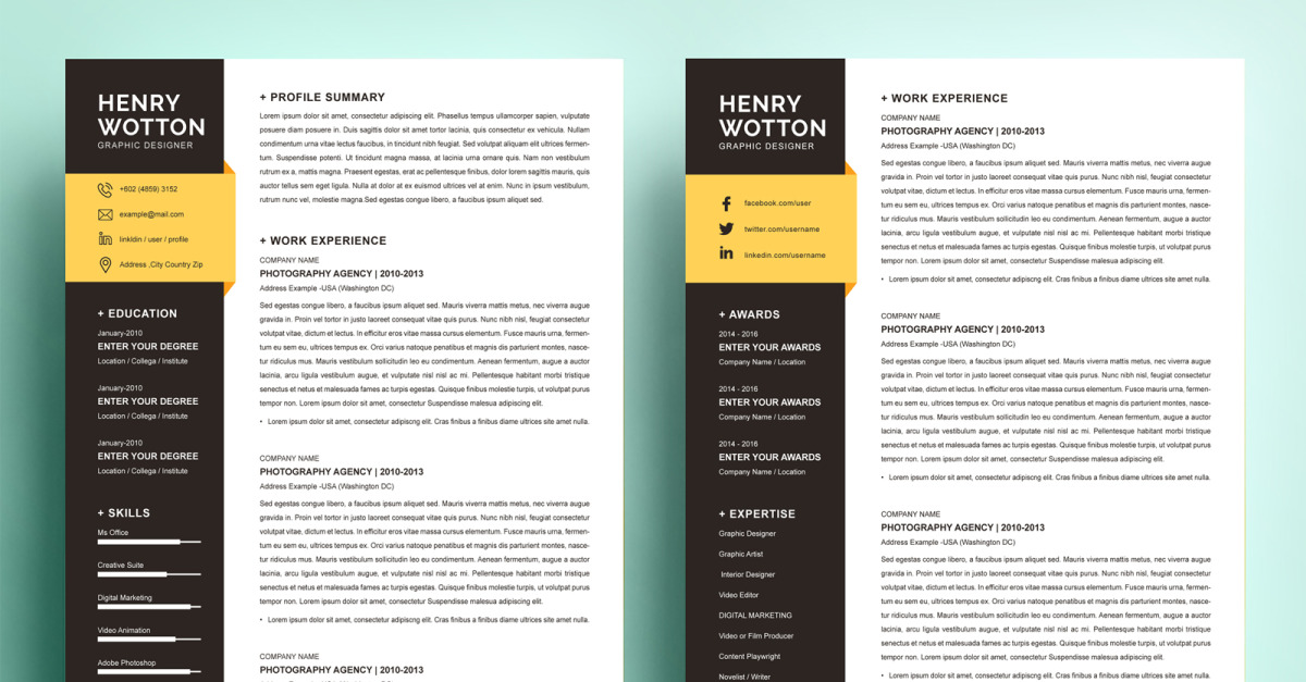 Henry Wotton - Graphic Designer Resume - TemplateMonster