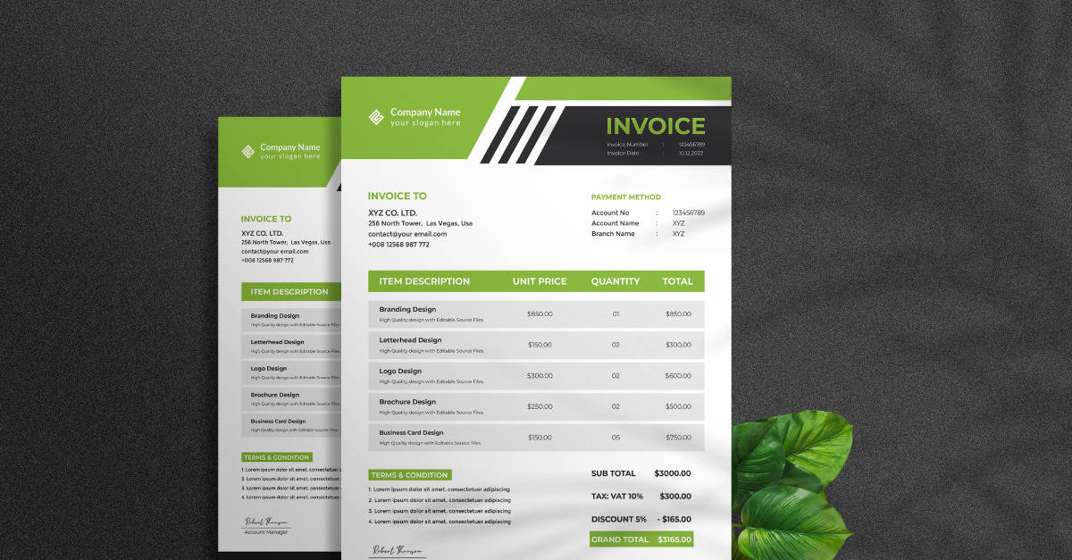 Modèle d'entreprise de facture créative - TemplateMonster