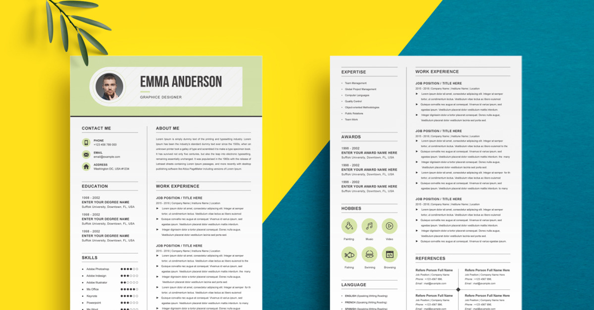 Emma Anderson - Graphic Designer Resume - TemplateMonster