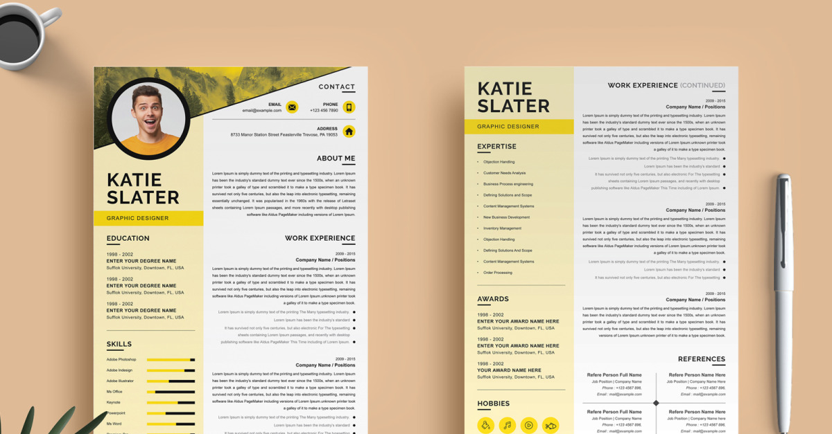 Katie Slater - Graphic Designer Resume - TemplateMonster