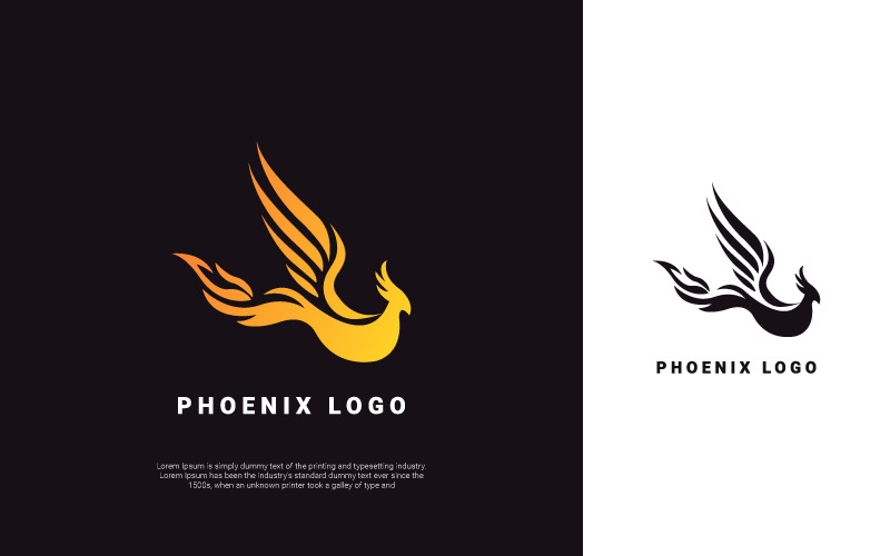 Phoenix Flying Logo #172240 - TemplateMonster