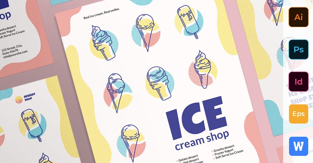 Ready to Use Ice Cream Shop Poster Corporate identity template