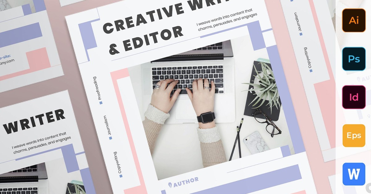 Creative Author Poster Corporate Template - TemplateMonster