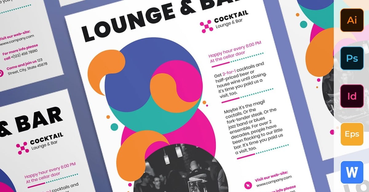 Creative Lounge Bar Poster Corporate Identity Template