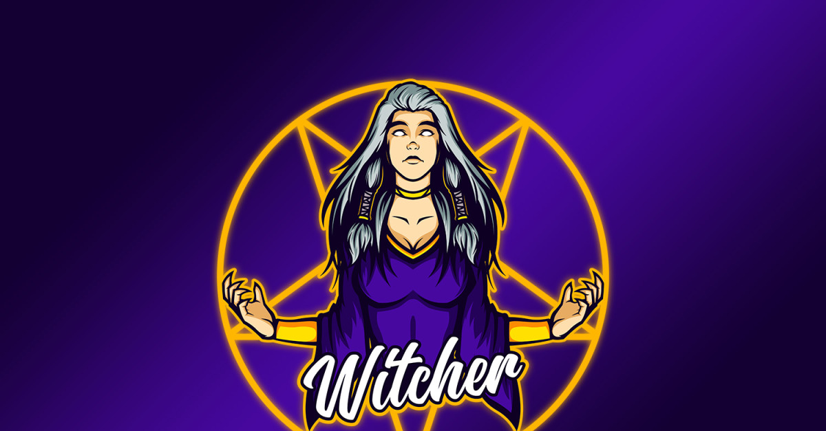 Anger of the Witch Lady Mascot Logo #172975 - TemplateMonster
